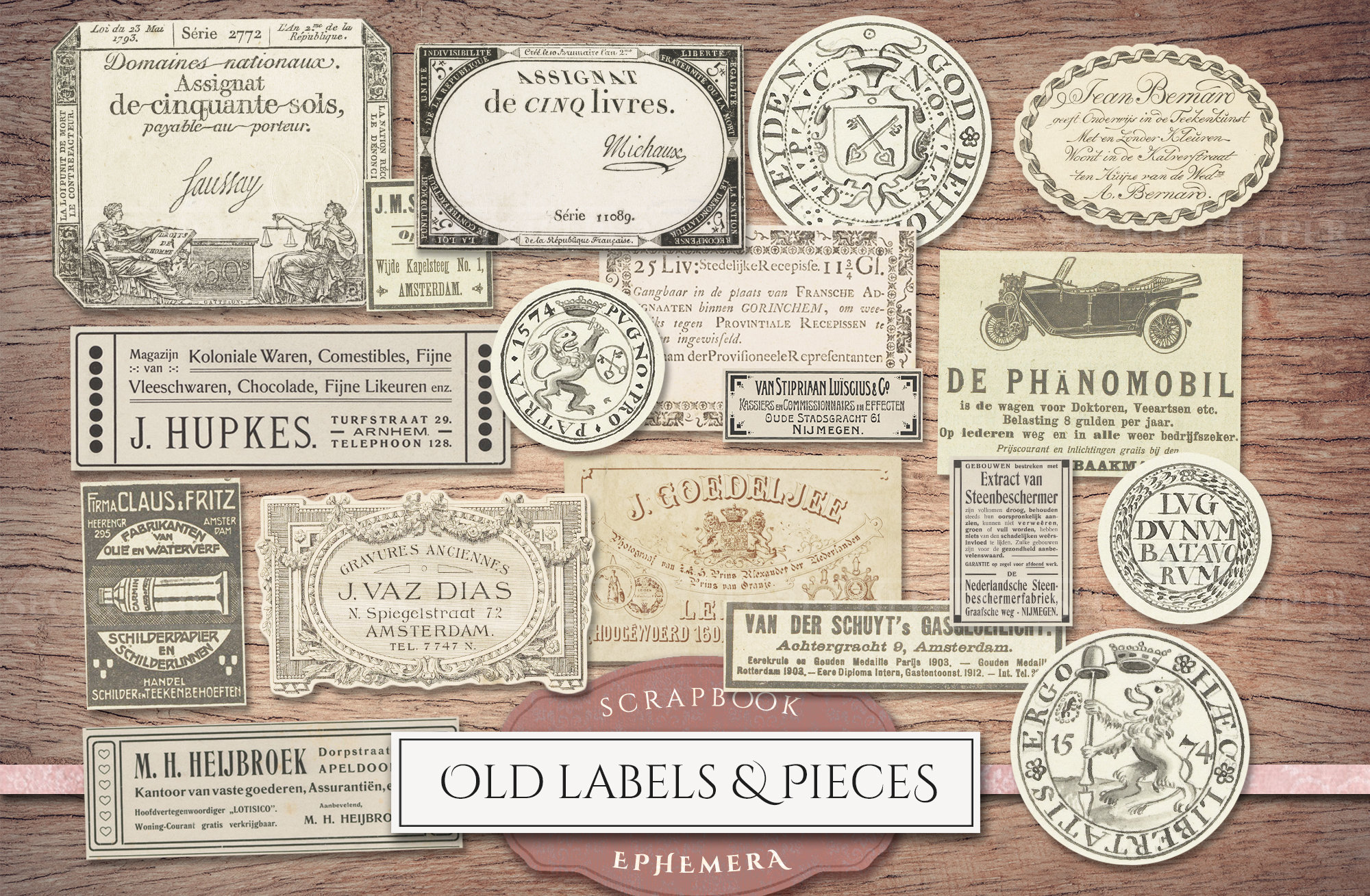Old Labels & Ephemera (in JPG), Printable Junk Journal Embellishments ...