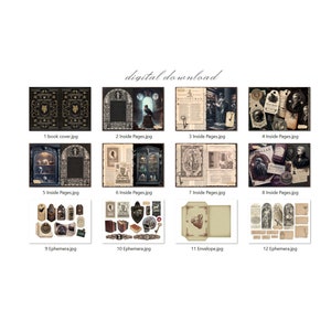 Dark Academia Junk Journal Kit (printable JPG Pages With Ephemera), Old ...