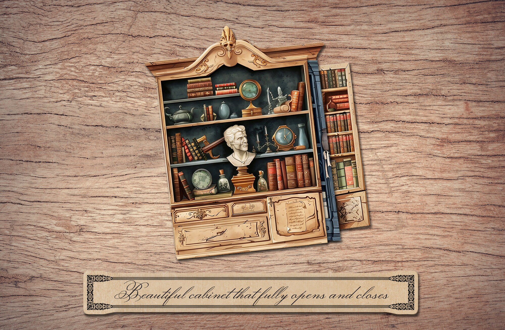 Dark Academia Folio Kit (printable JPG Pages With Ephemera), Cabinet of ...