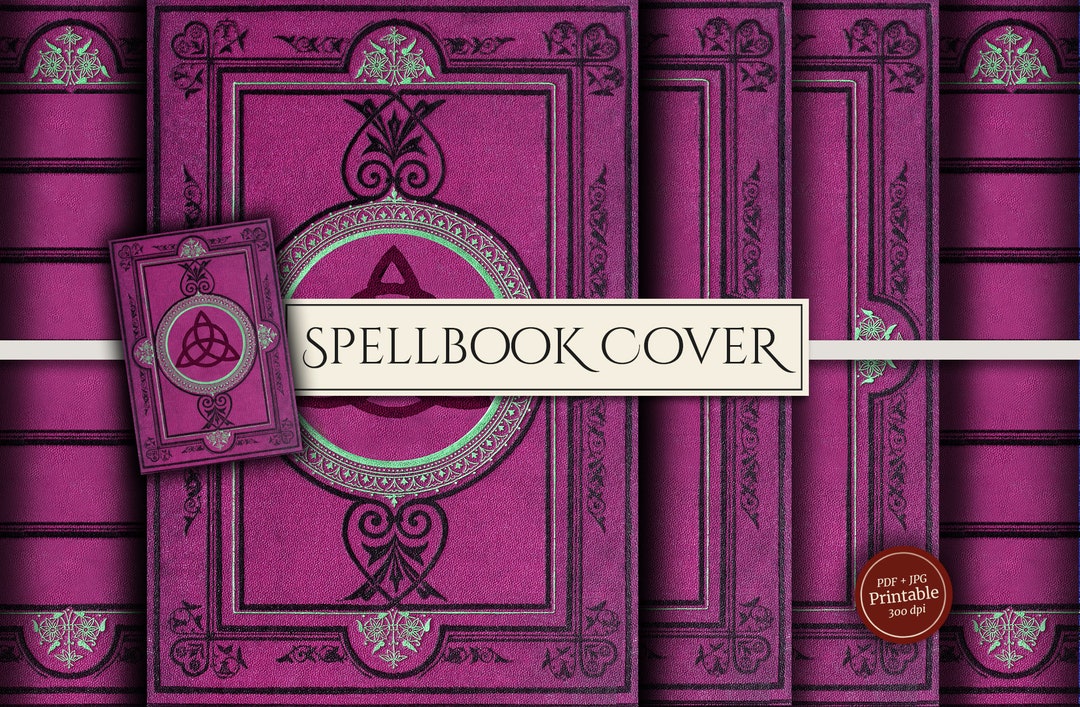 Printable Pink Spellbook Cover (PDF & JPG), for Grimoire, Book of ...