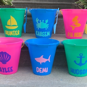 Personalized Beach Bucket With Shovel: Custom Decal Sand Pail - Etsy