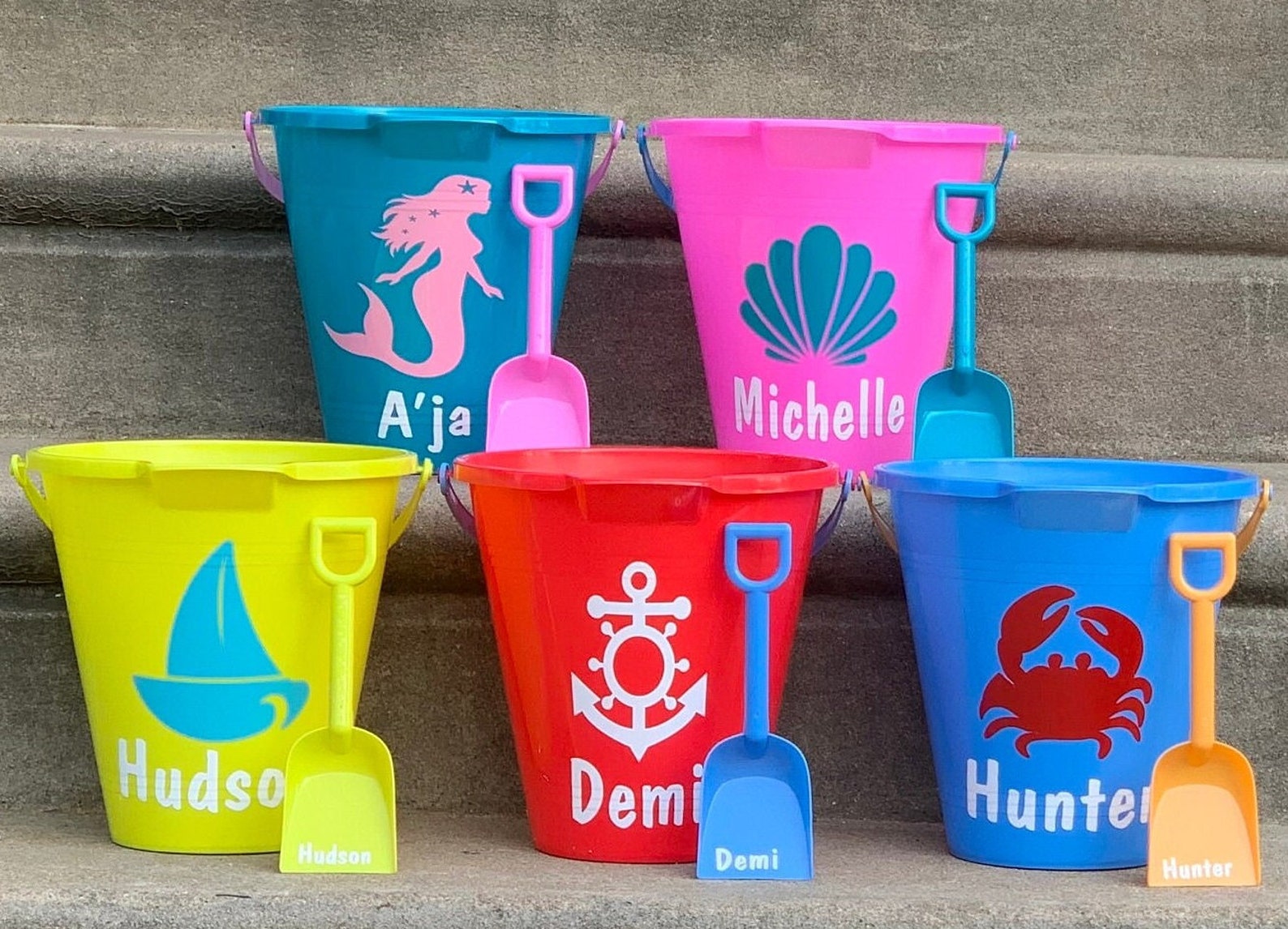 Personalized Fun Beach Sand Buckets for Kids/sand Pails/ Fun Beach Toys ...