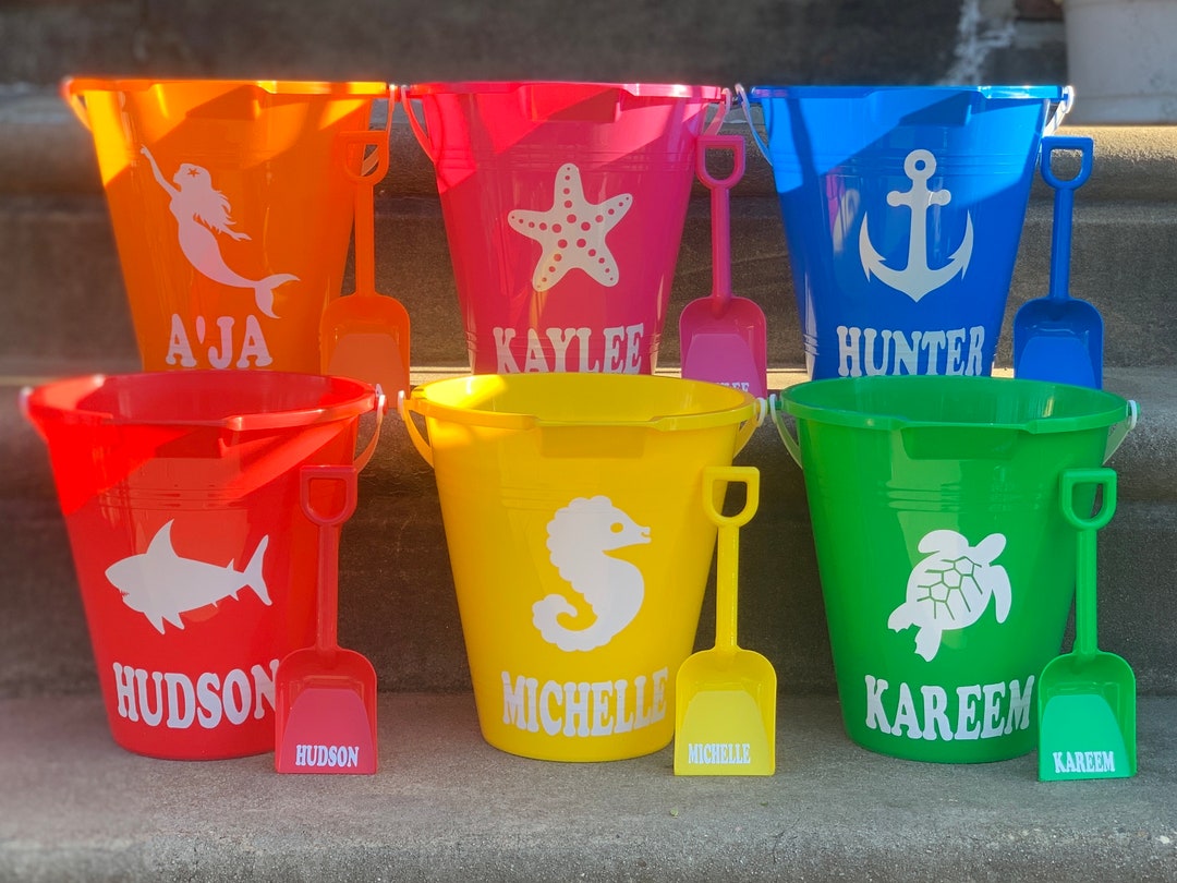 Personalized Beach Bucket With Shovel: Kids Sand Toys - Etsy