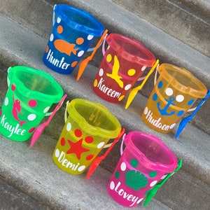 Personalized Glittery Sand Pail: Kids Beach Bucket With Shovel - Etsy