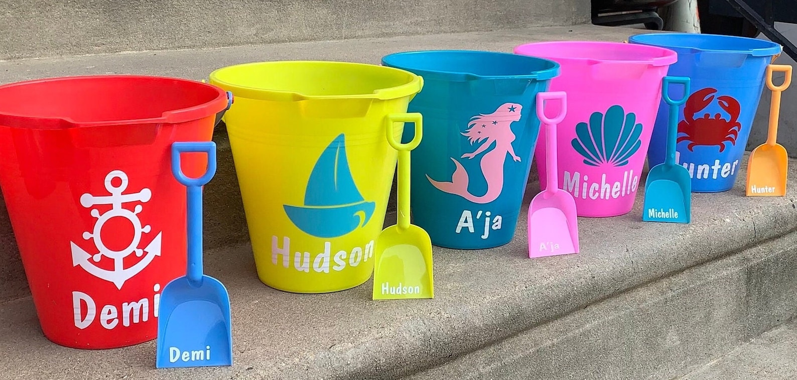Personalized Fun Beach Sand Buckets for Kids/sand Pails/ Fun Beach Toys ...