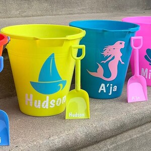 Personalized Fun Beach Sand Buckets for Kids/sand Pails/ Fun Beach Toys ...