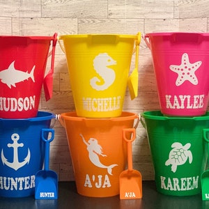 Personalized Beach Bucket With Shovel: Kids Sand Toys - Etsy
