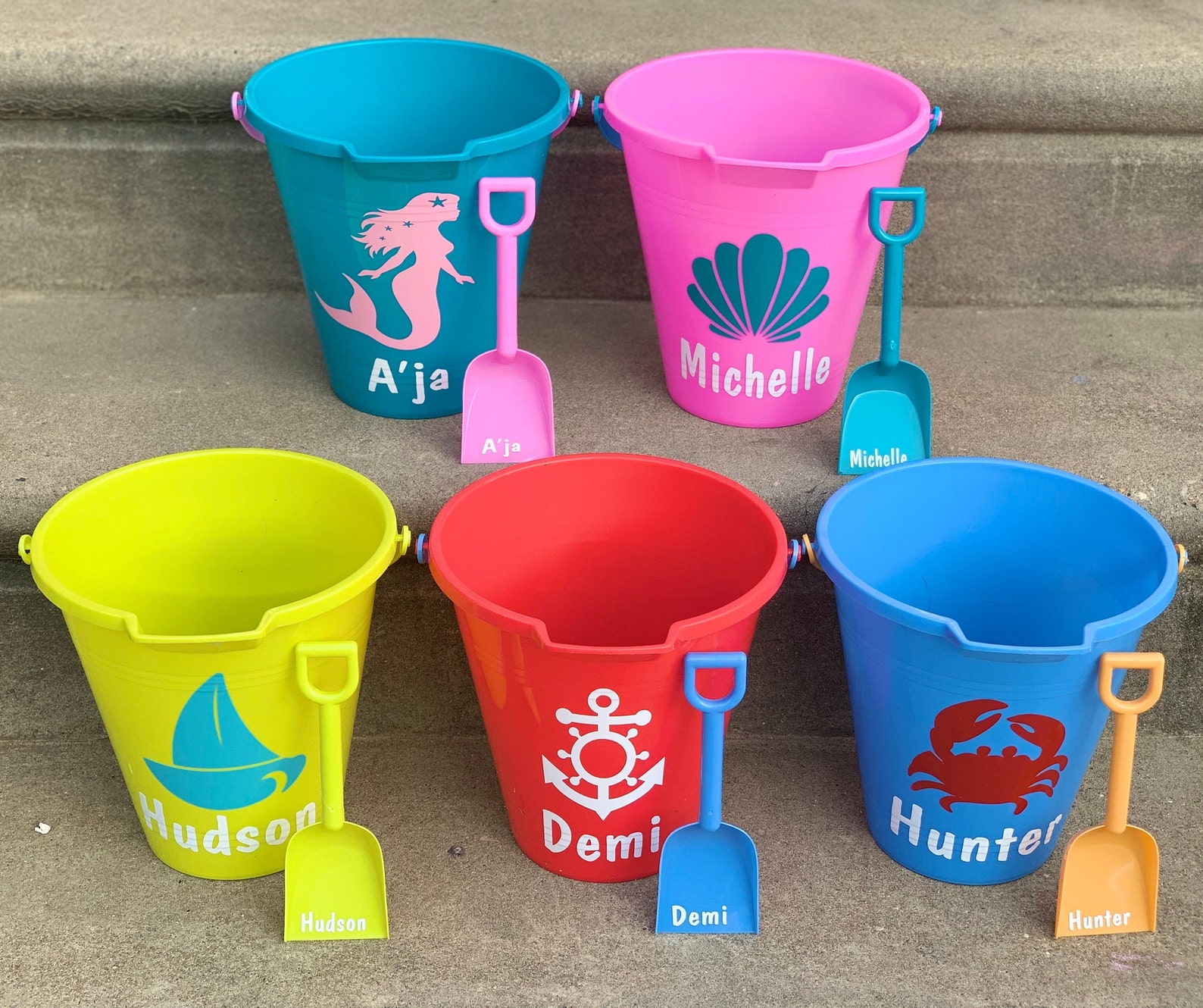 Personalized Fun Beach Sand Buckets for Kids/sand Pails/ Fun Beach Toys ...