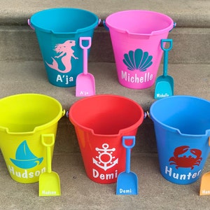 Personalized Fun Beach Sand Buckets for Kids/sand Pails/ Fun Beach Toys ...