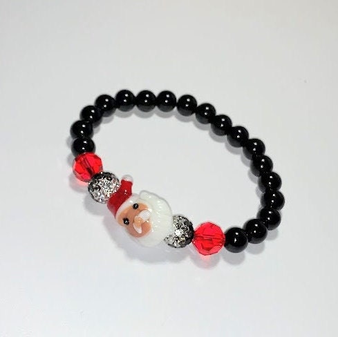 Beaded Santa Bracelet/ Santa Beads/santa Jewelry/santa Bracelet - Etsy