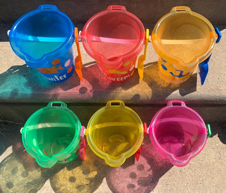 Personalized Glittery Sand Pail: Kids Beach Bucket With Shovel - Etsy