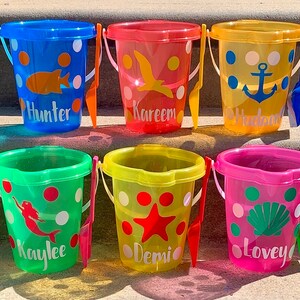 Personalized Glittery Sand Pail: Kids Beach Bucket With Shovel - Etsy