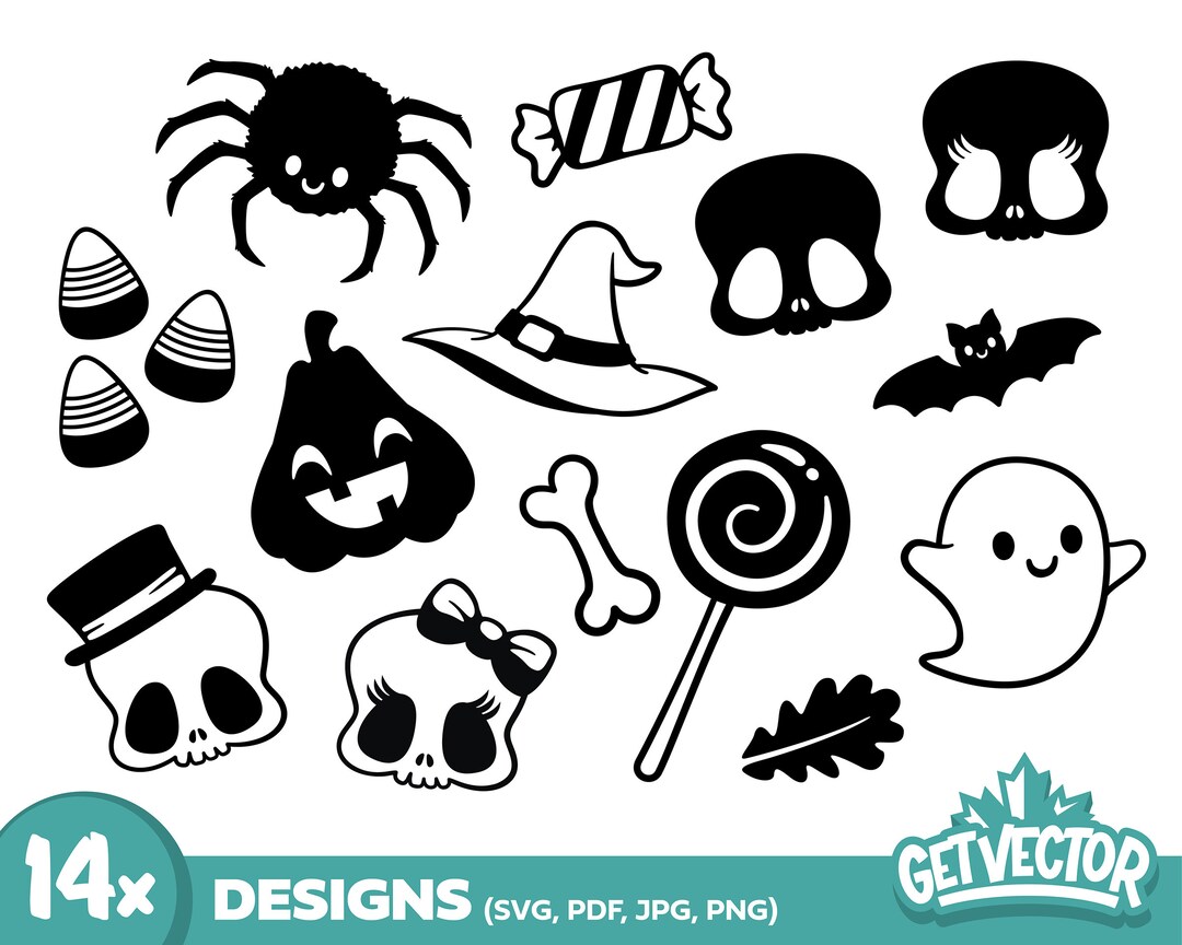 14x CUTE HALLOWEEN DESIGNS (svg Bundle, Jack-o-lantern, Cute Spider ...