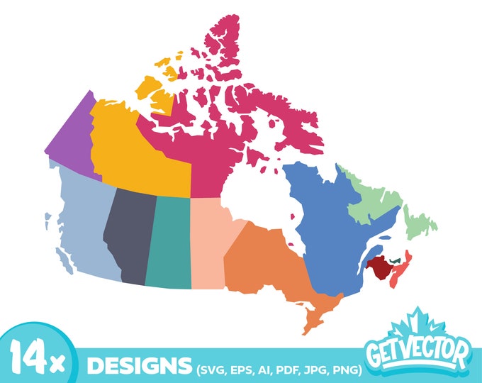 Canada Outline Map Svg Eps Png Jpg Vector Graphic Clip Art Silhouette ...