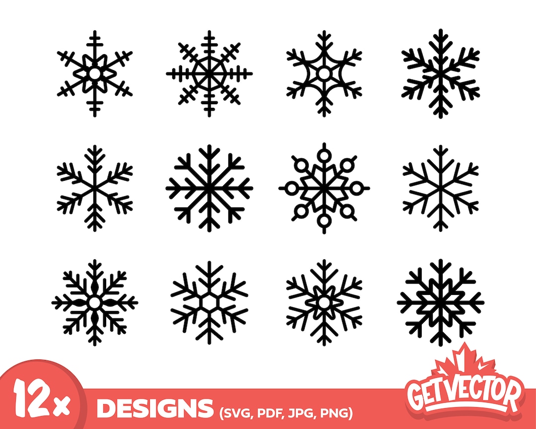 12x SNOWFLAKES (svg Bundle, Christmas, Winter, Snow Flake, Christmas ...