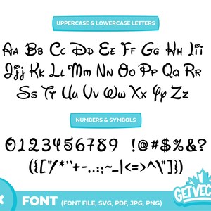 Mickey Mouse Font: Letters, Numbers, Symbols SVG PNG (digital Download ...