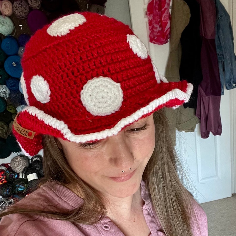 Crochet Mushroom Bucket Hat, Cottagecore Style - Etsy