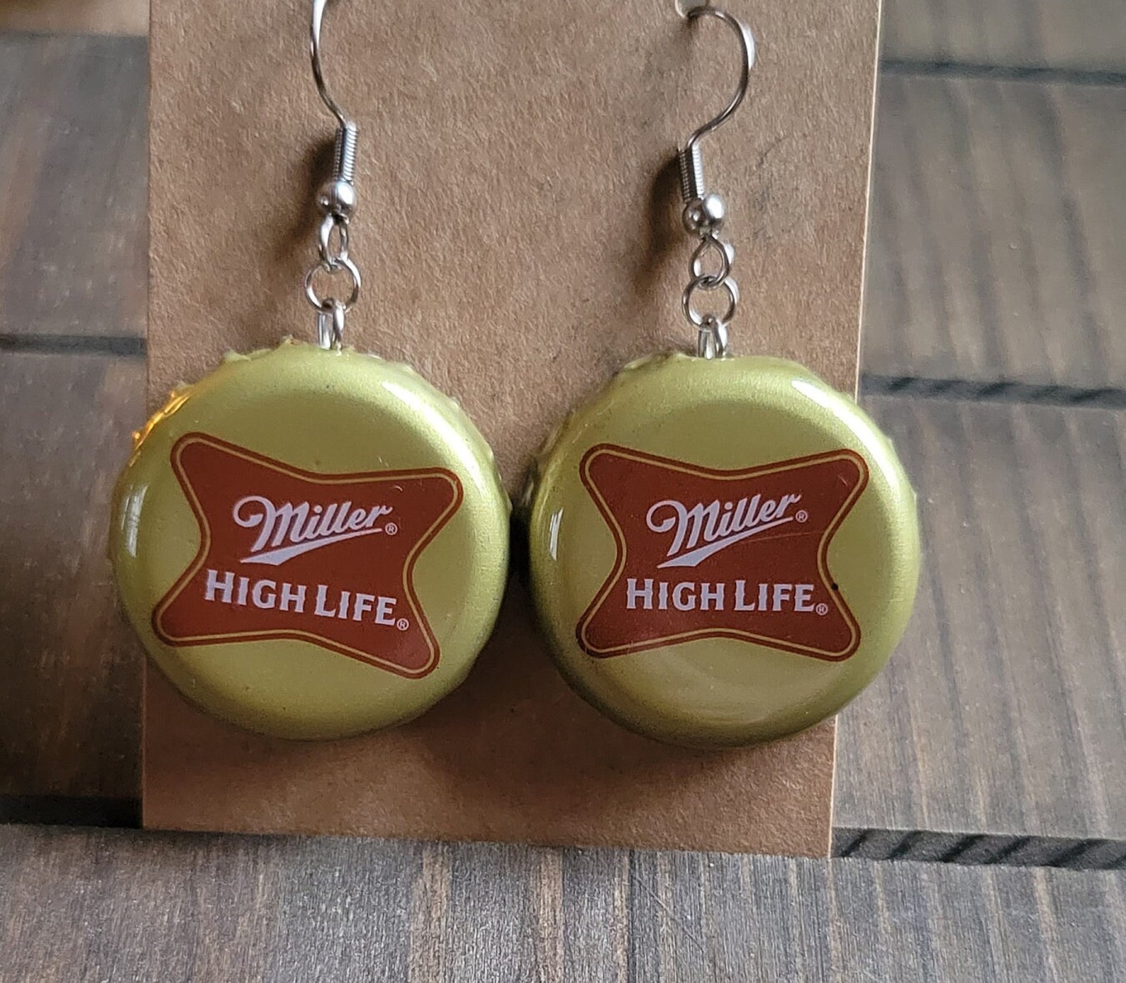 Beer Bottle Cap Earrings. Pierced Ears, Stainless Steel Hypoallergenic ...
