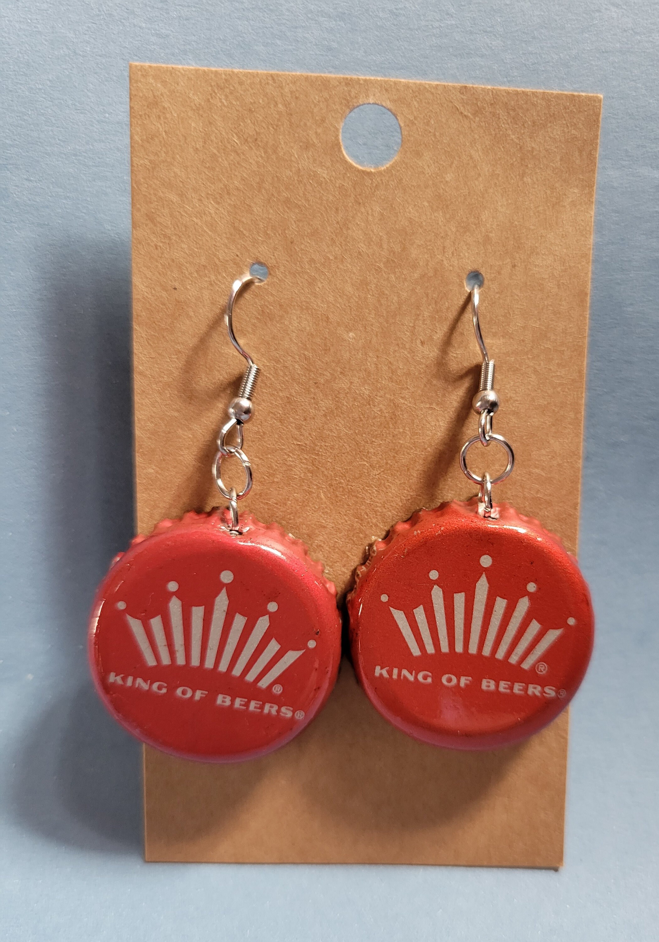 Beer Bottle Cap Earrings. Pierced Ears Stainless Steel - Etsy