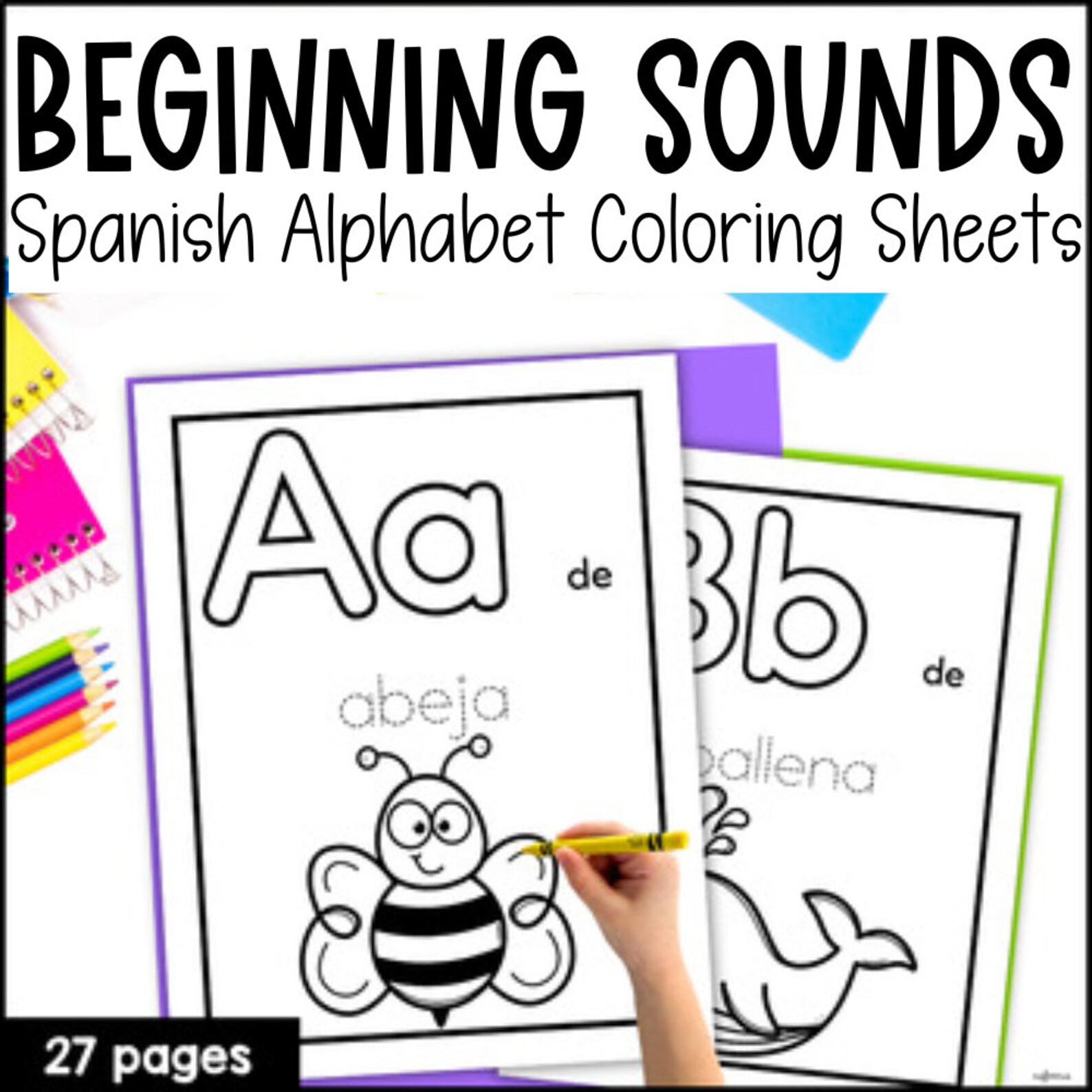 Spanish Alphabet | Coloring Sheets |beginning Sounds Worksheets for Pre ...