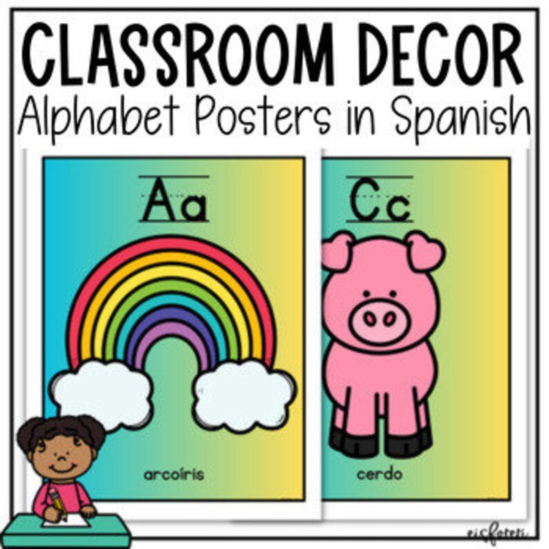 Spanish Alphabet Posters Homeschool Decor Classroom Decor El Alfabeto ...