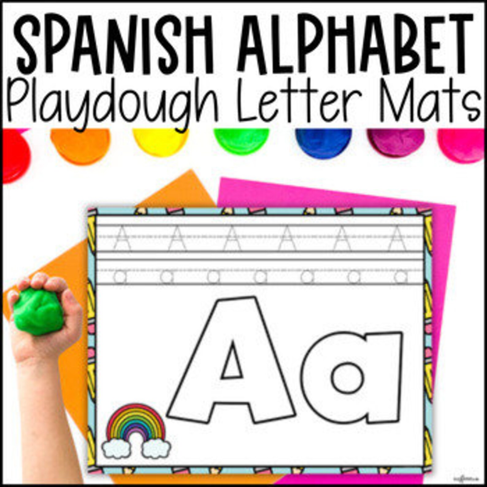 Spanish Alphabet Play Dough Mats | Preschool Printable| Play Doh Mats ...