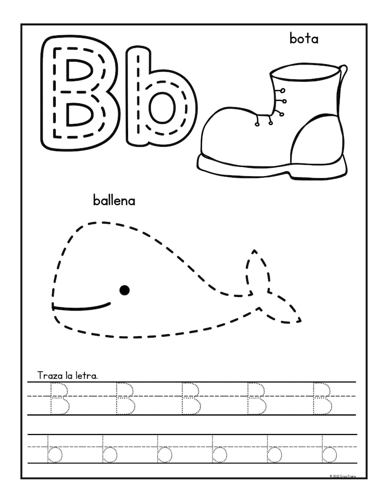 Spanish Alphabet Worksheets for Homeschool Pre-k Kindergarten Tracing ...