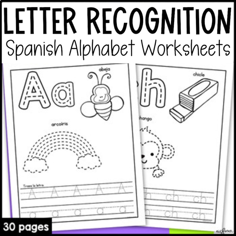 Spanish Alphabet | Letter Recognition Worksheets for Pre-k ...