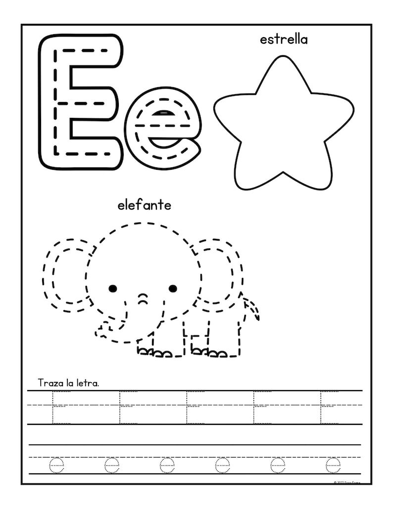 Spanish Alphabet Worksheets for Homeschool Pre-k Kindergarten Tracing ...