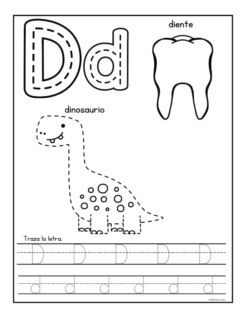 Spanish Alphabet Worksheets for Homeschool Pre-k Kindergarten Tracing ...
