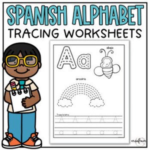 Spanish Alphabet Worksheets for Homeschool Pre-k Kindergarten Tracing ...