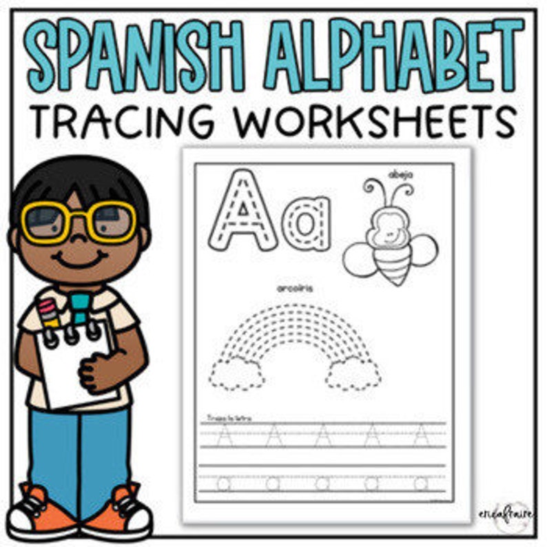 Spanish Alphabet Worksheets for Homeschool Pre-k Kindergarten Tracing ...