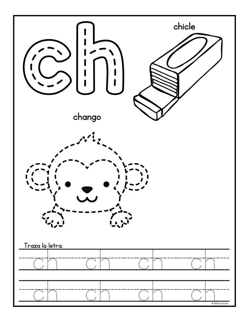 Spanish Alphabet Worksheets for Homeschool Pre-k Kindergarten Tracing ...