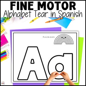 Fine Motor | Alphabet Tear Art in Spanish - Etsy