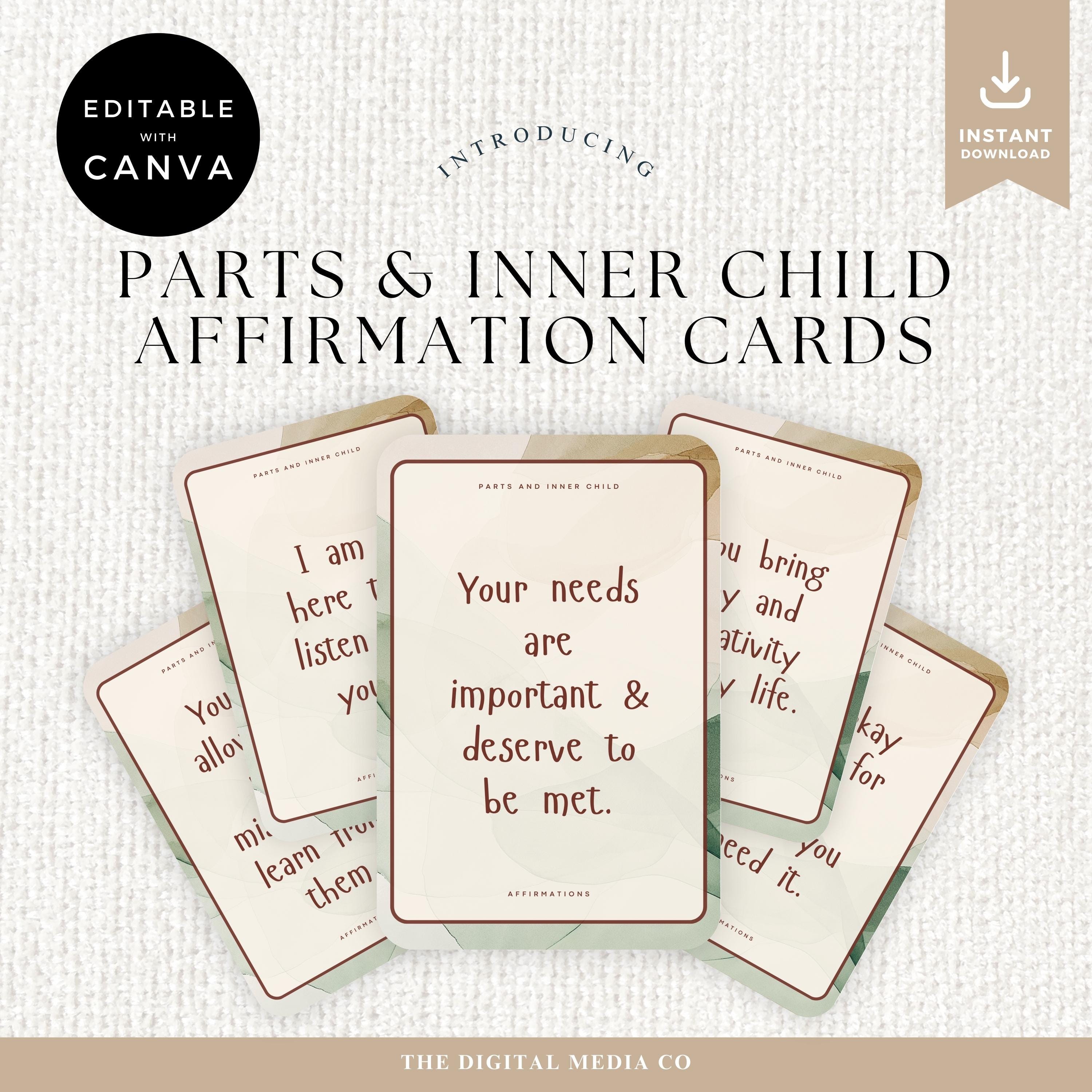 Inner Child Affirmation Cards Template Canva, Affirmation Station ...