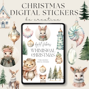 Whimsical Christmas Digital Planner Stickers Digital Sticker Book ...