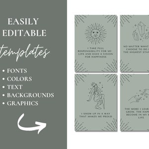 Affirmation Cards Template Canva, Affirmation Station, Printable ...