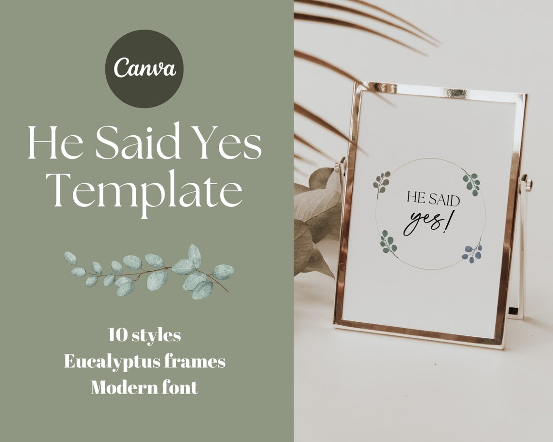 He Said Yes Sign Printable Engagement Sign Just Engaged - Etsy