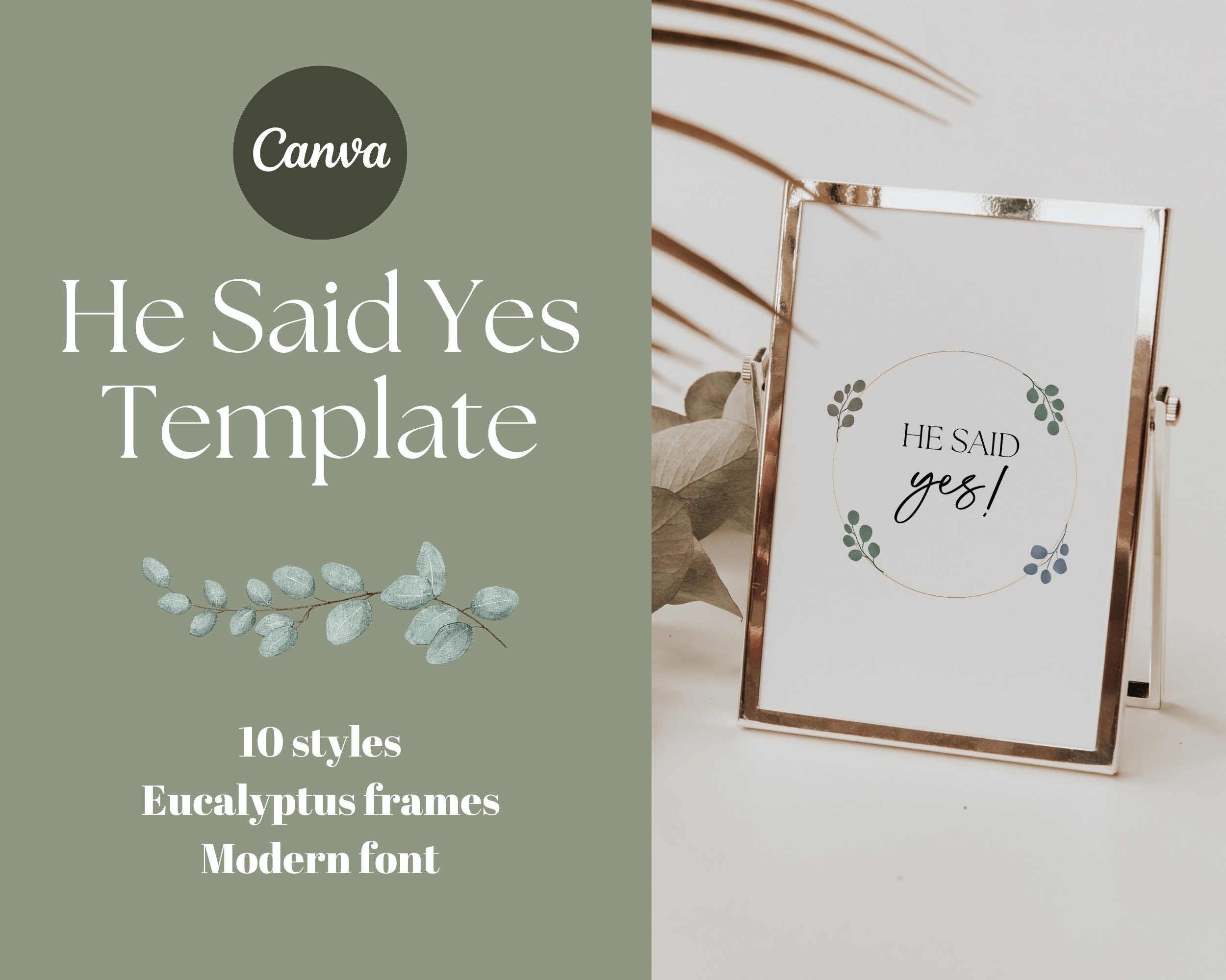 He Said Yes Sign Printable Engagement Sign Just Engaged - Etsy