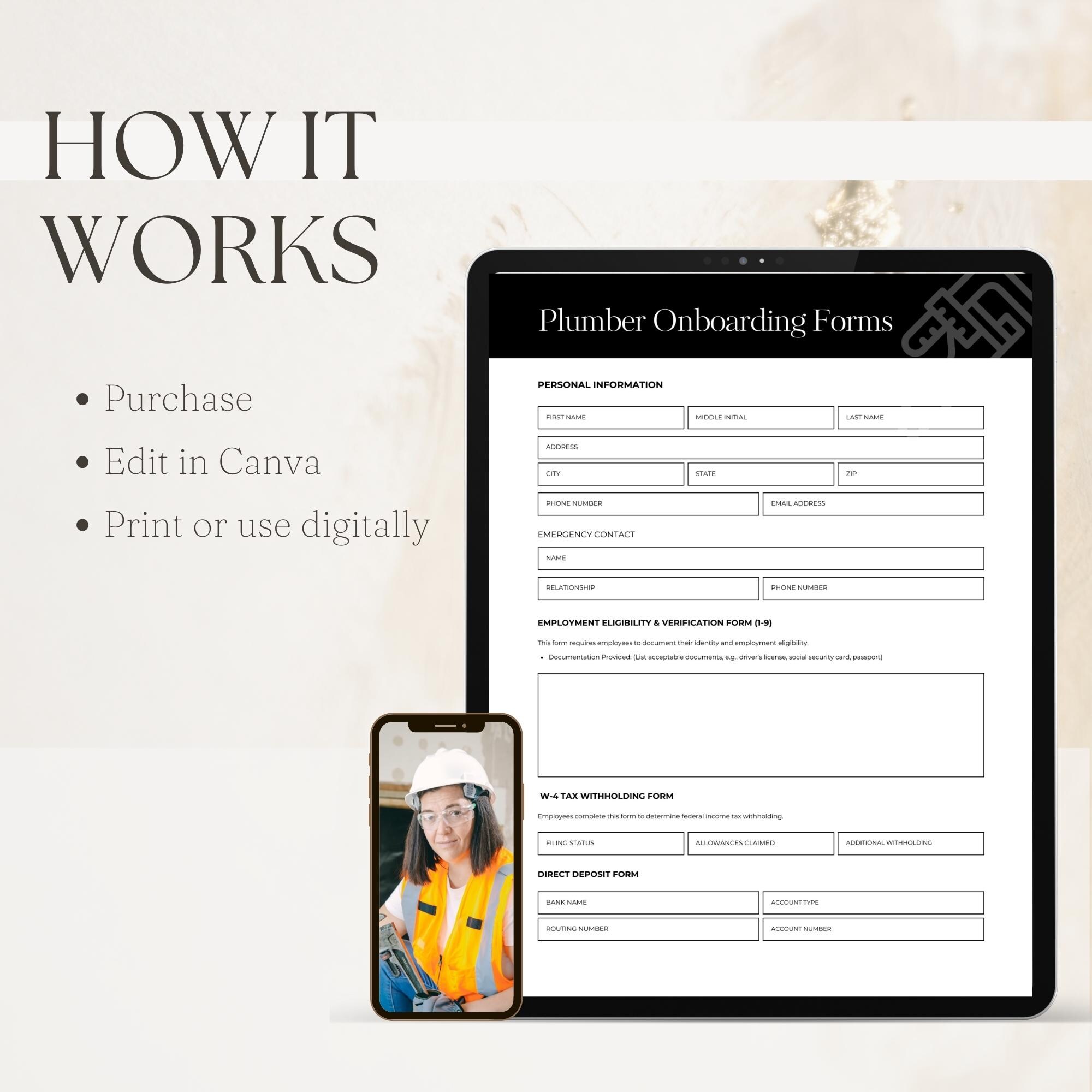 Plumber Onboarding Form, New Client Intake Form, Plumbing Service ...