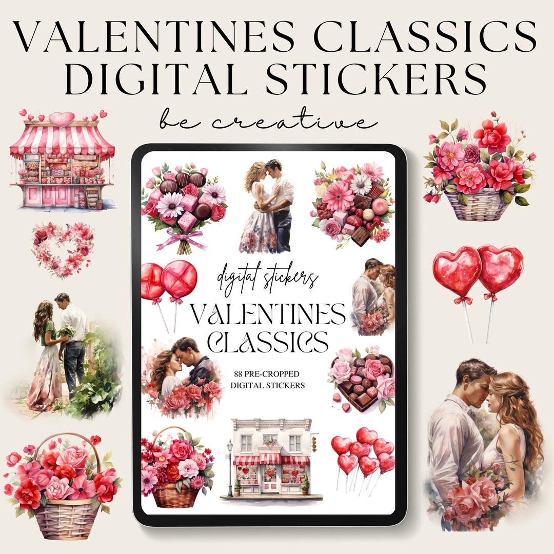 Valentines Classics Digital Planner Stickers | Digital Sticker Book ...