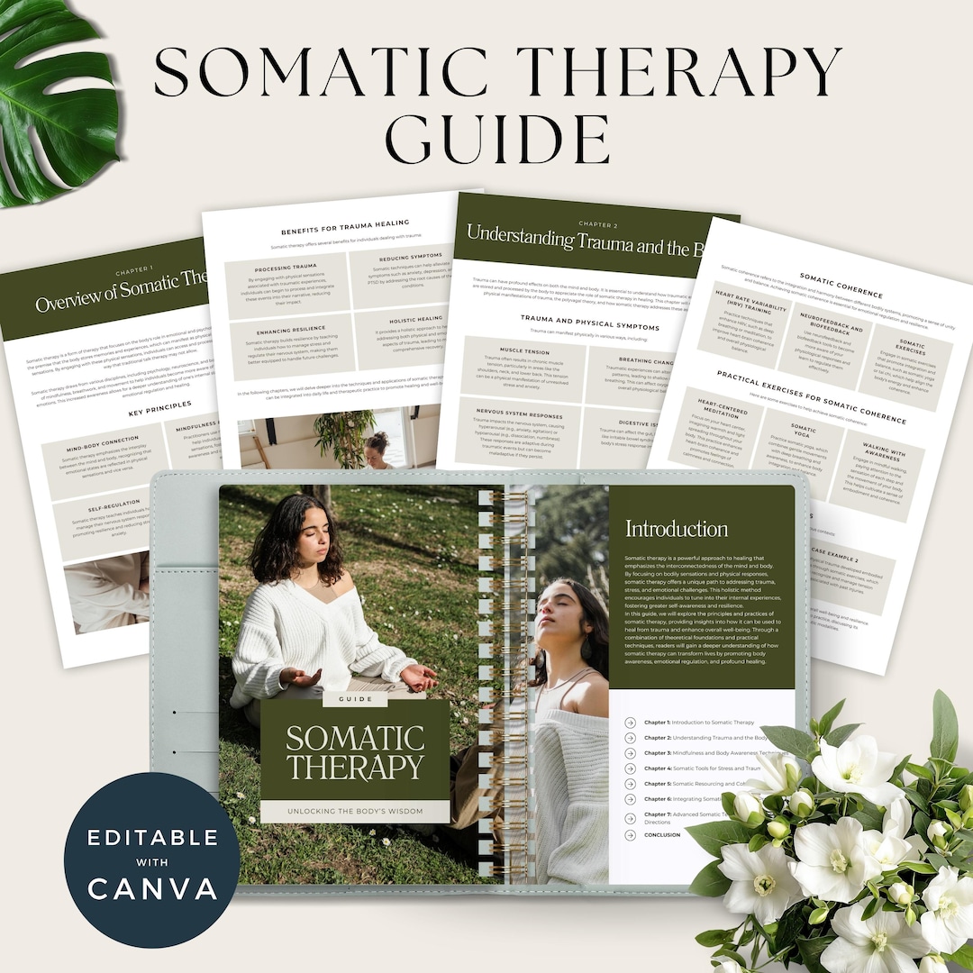Somatic Therapy Guide, Printable, Mental Health Workbook, Trauma ...