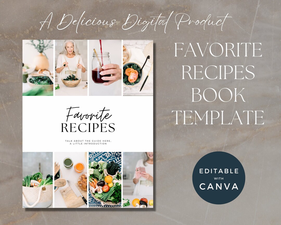 Recipe Template, INSTANT DOWNLOAD, Foodie Magazine, Canva Template for ...