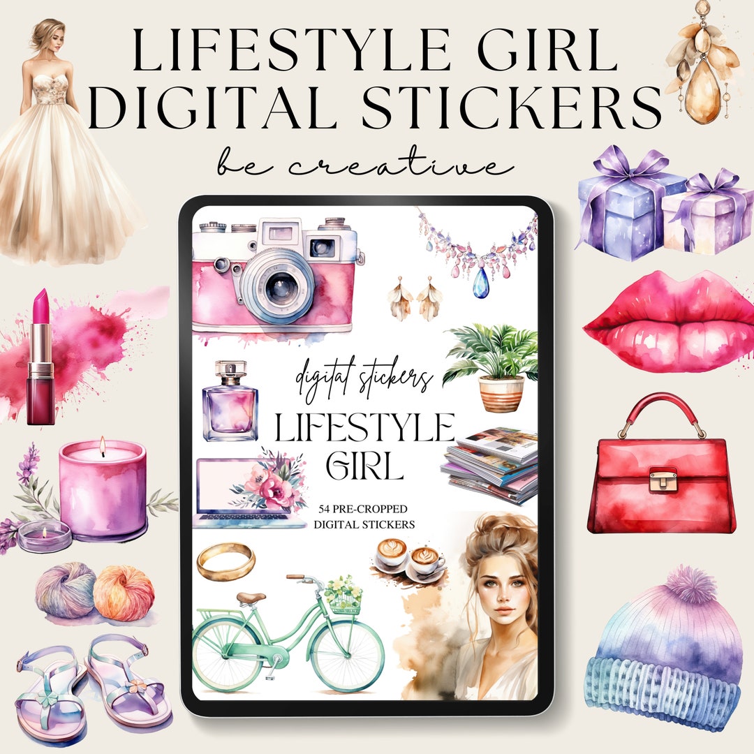 Lifestyle Girl Digital Planner Stickers, Everyday Stickers, Fashionista ...