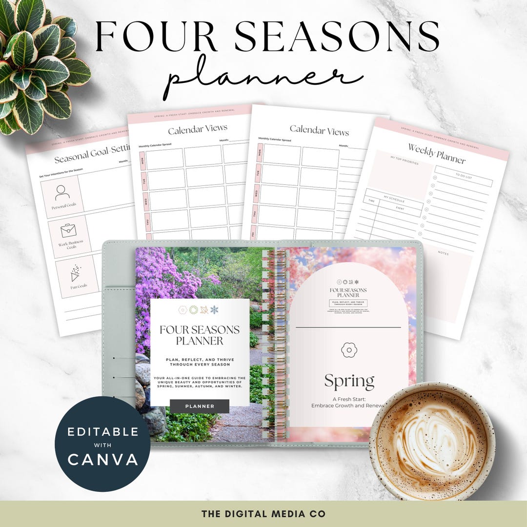 Four Seasons Planner, Seasonal Journal, Spring Summer Fall Winter ...