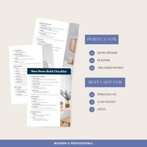 New Home Build Checklist, Printable for House Renovation, Digital ...