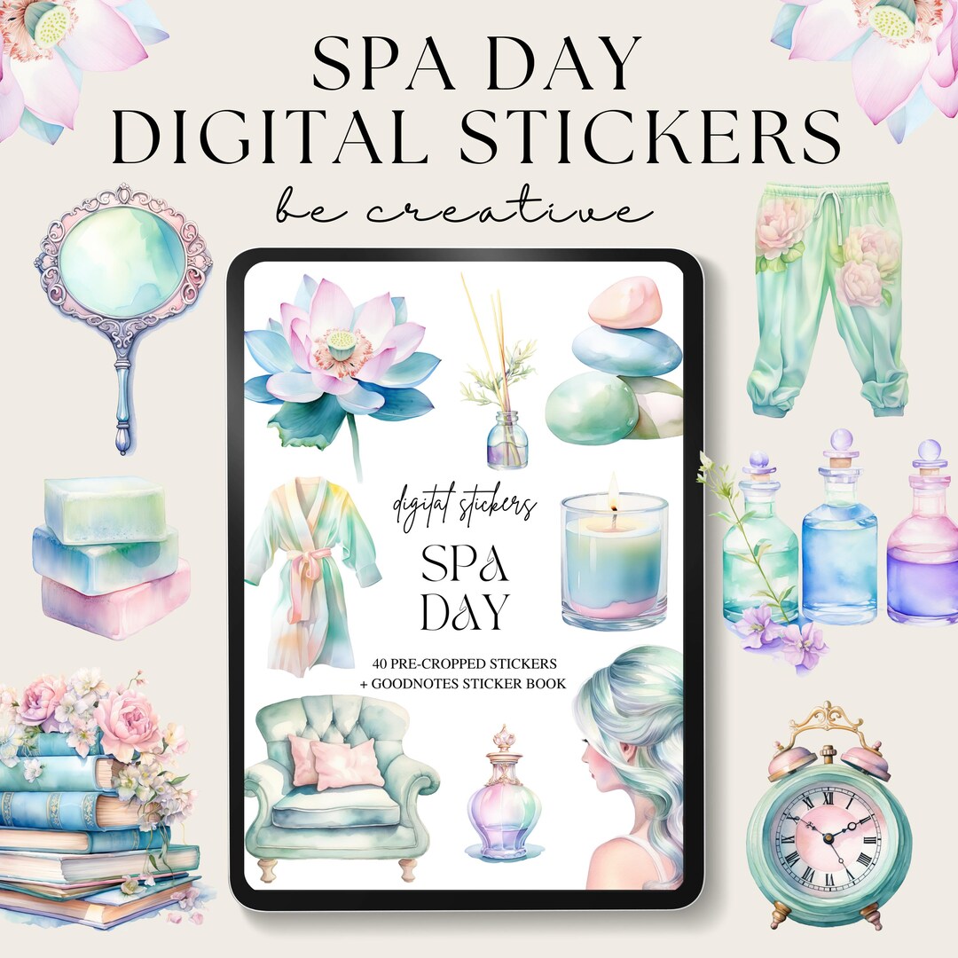 Spa Day Stickers, Beauty Sticker, Lifestyle Girl Digital Planner ...
