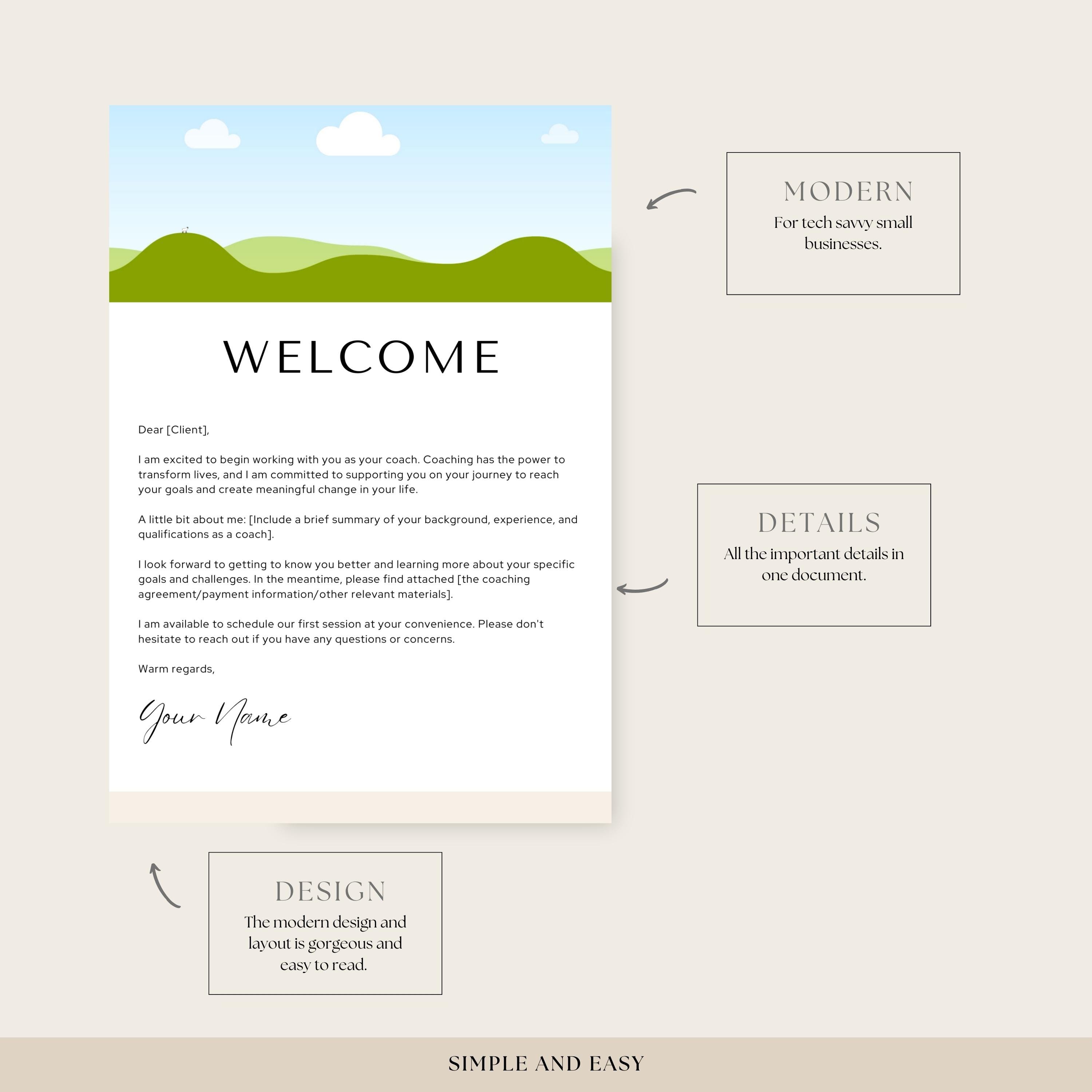 Coaching Client Welcome Letter, Done-for-you Email, Life Coaching ...
