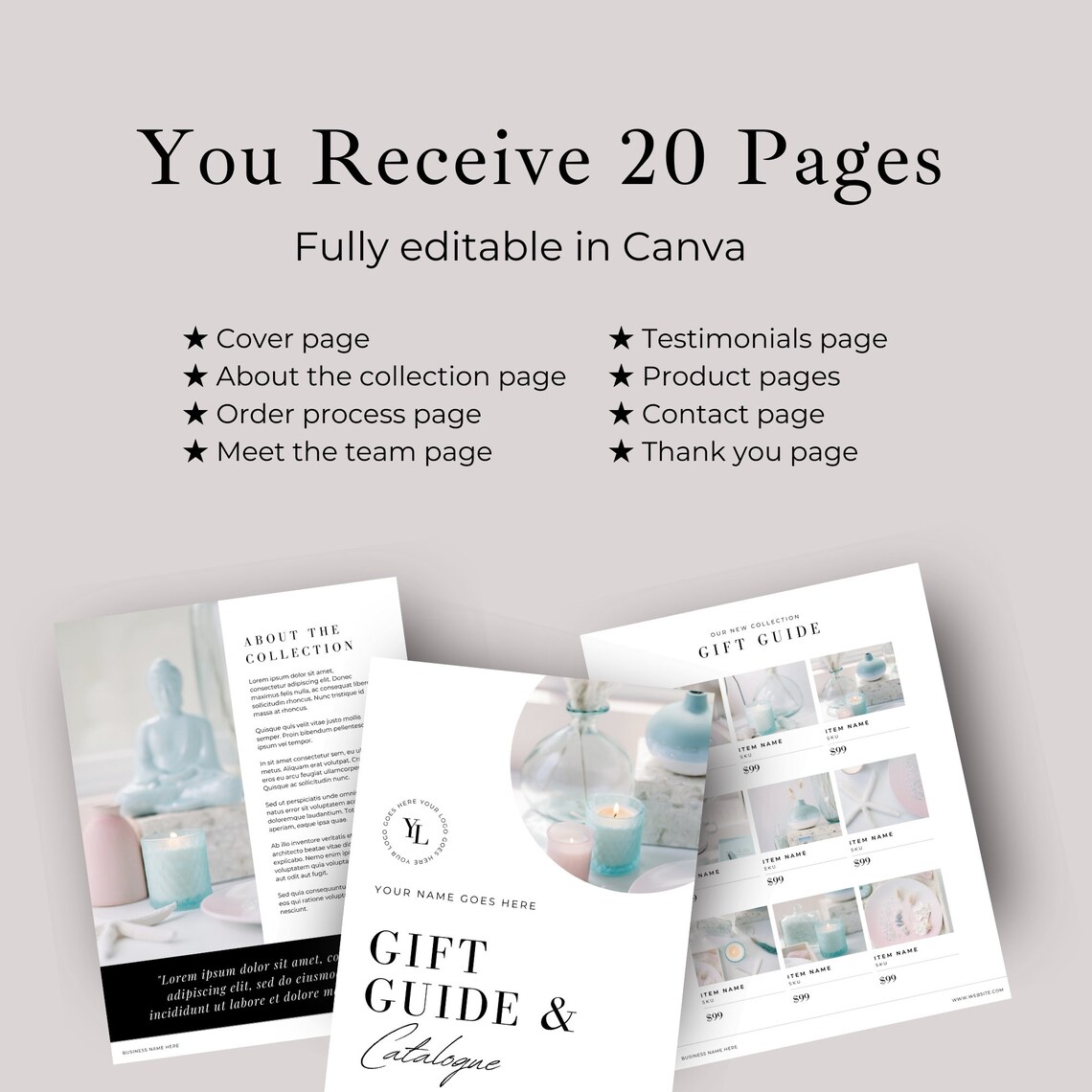 Catalogue / Gift Guide Template INSTANT DOWNLOAD Wholesale - Etsy