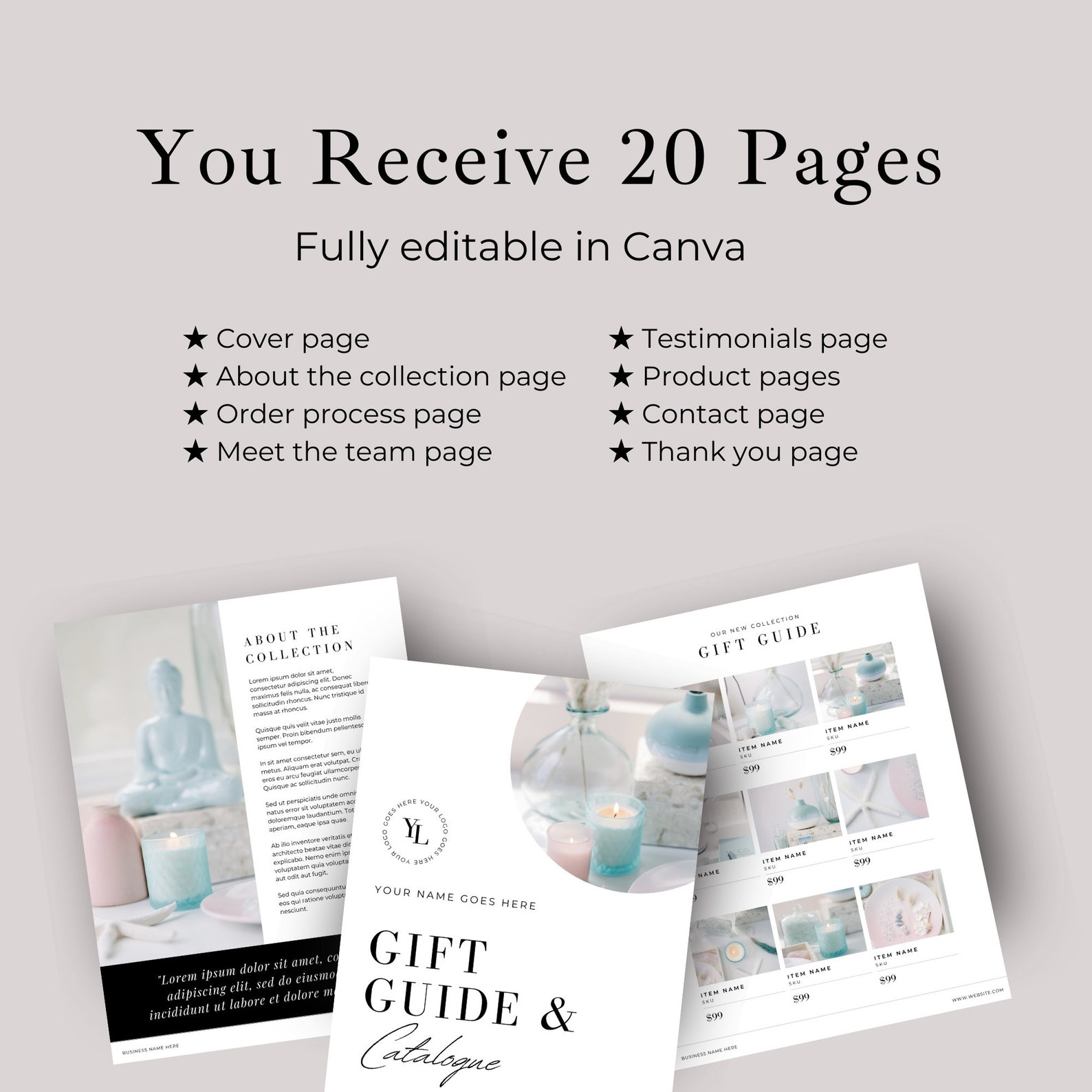 Catalogue / Gift Guide Template INSTANT DOWNLOAD Wholesale - Etsy